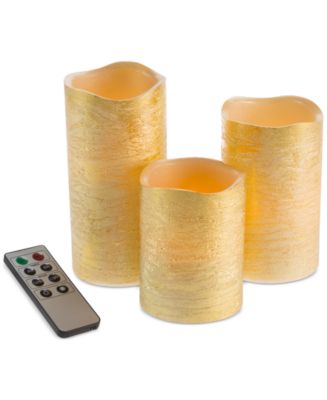 4-Pc. Distressed Flameless LED Candles & Remote Control Set - Macy's