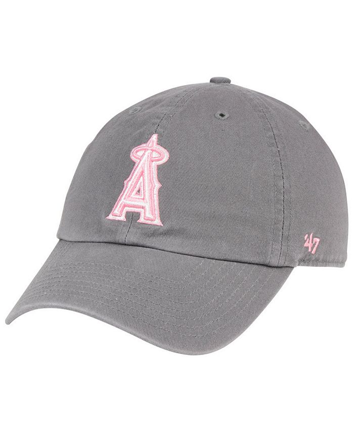 '47 Brand Los Angeles Angels Dark Gray Pink CLEAN UP Cap - Macy's