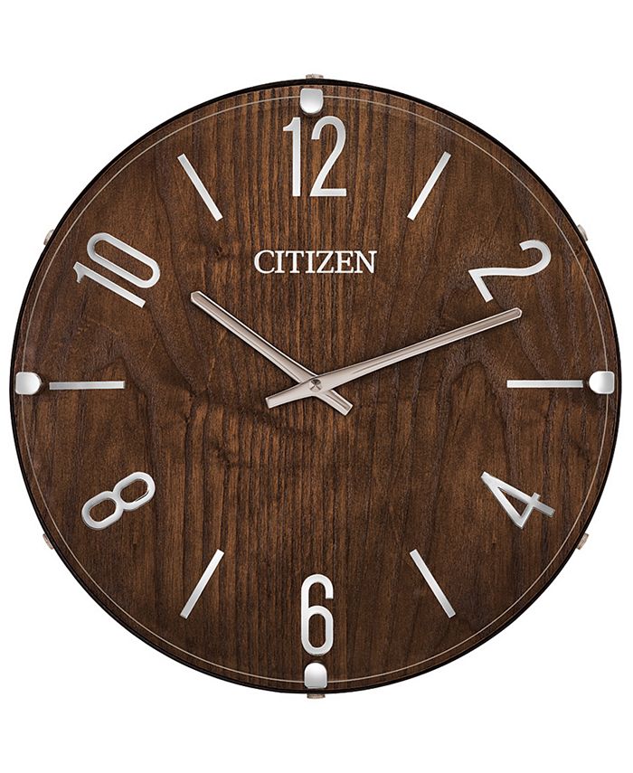 Citizen Gallery Wood & Leather Wall Clock - Macy's
