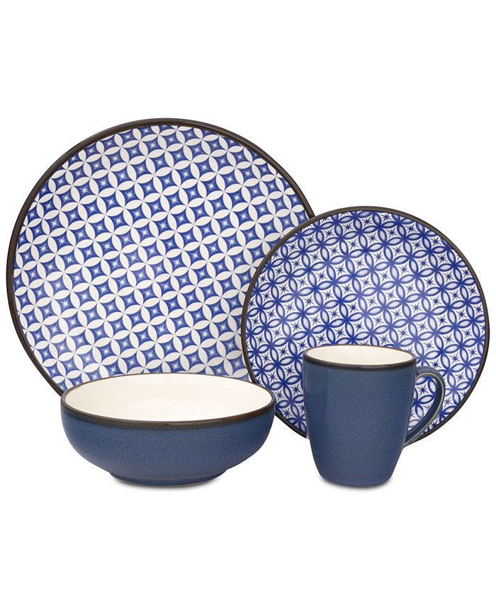 Sango Crystal Blue 16-Pc. Dinnerware Set - Macy's