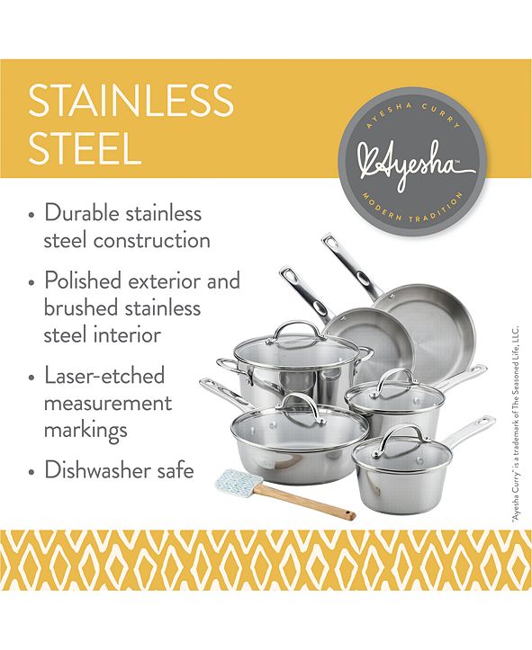 Ayesha Curry 11-Pc. Stainless Steel Cookware Set & Reviews - Cookware ...