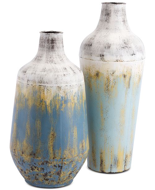 Zuo Rustic Multicolor Metal Vases, Set of 2 & Reviews - Vases - Home ...