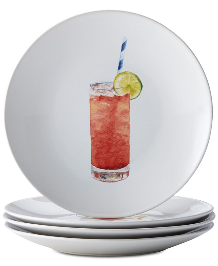 Rachael Ray Cocktails 4-Pc. Stoneware Party Plate Set - Macy's