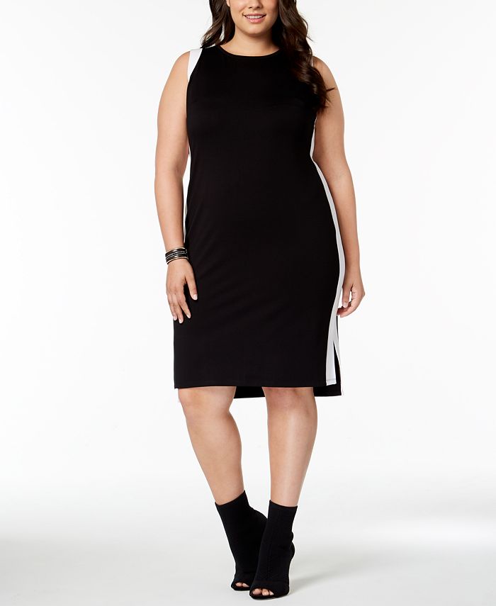 INC International Concepts I.N.C. Plus Size Colorblocked Sheath Dress ...