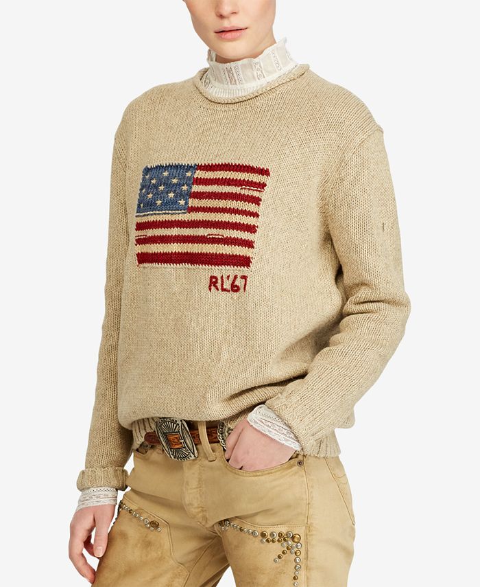 Polo Ralph Lauren Graphic Roll Neck Sweater - Macy's