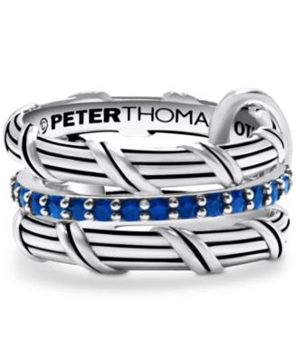 Peter Thomas Roth 3-Pc. Set Blue Sapphire Connected Stacking Rings (1-1 ...
