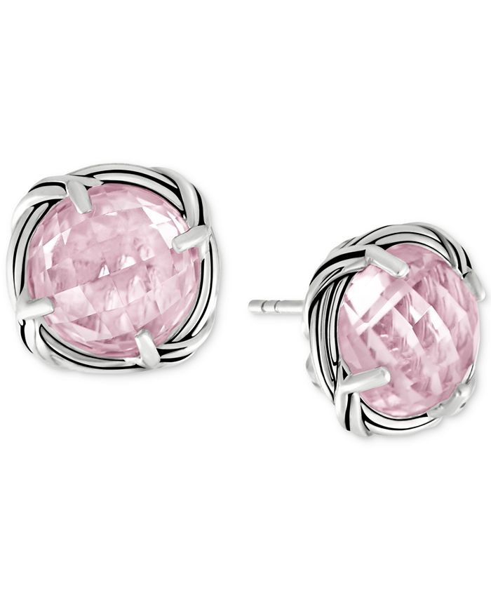 Peter Thomas Roth Rose Quartz Stud Earrings (8 ct. t.w.) in Sterling ...