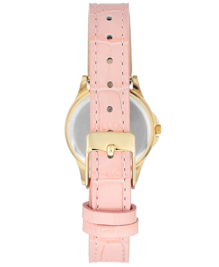 Anne Klein Women's Light Pink Leather Strap Watch 29mm - Macy's