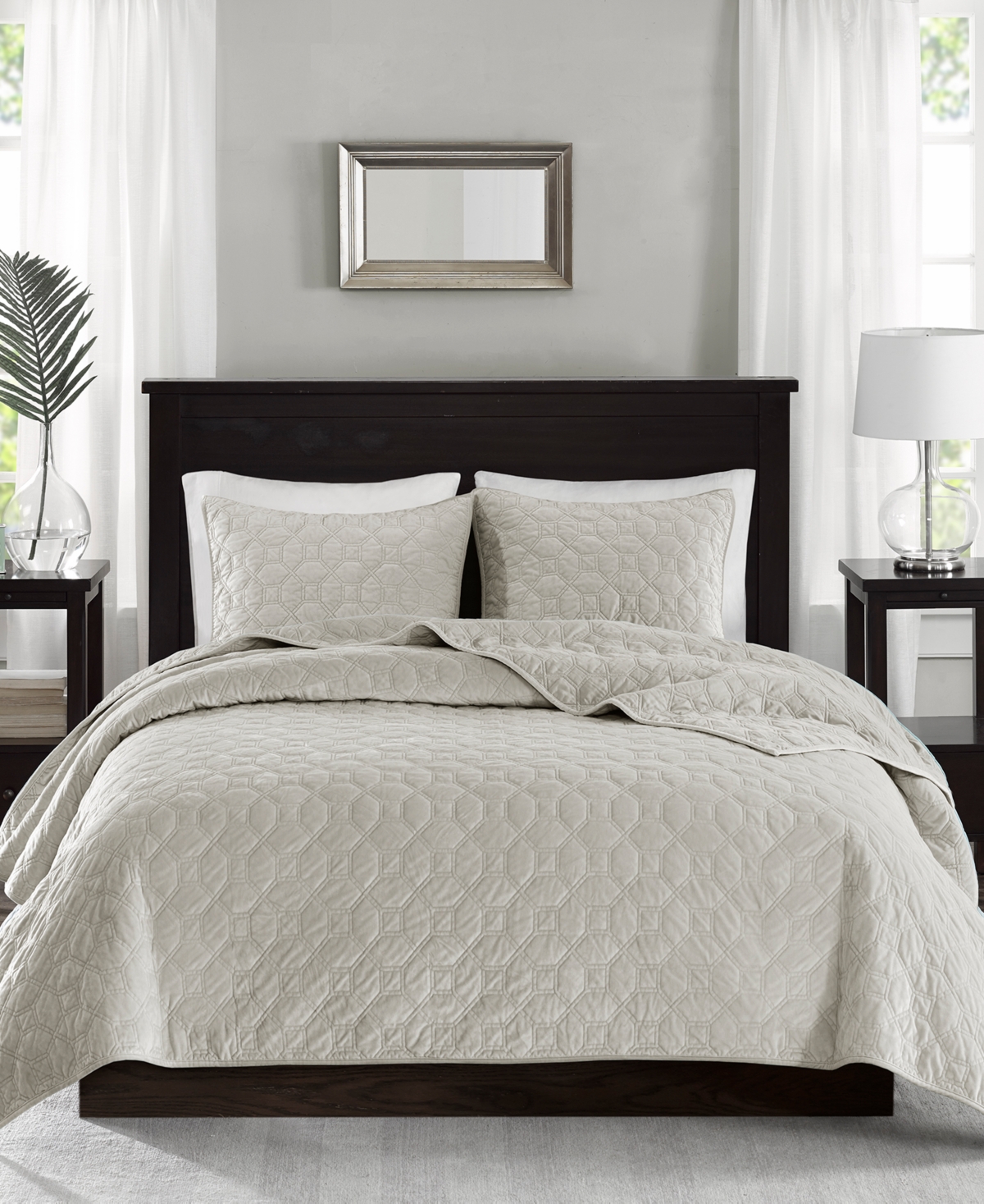 Click here for Madison Park Harper Quilted Velvet 3-Pc. Quilt Set... prices