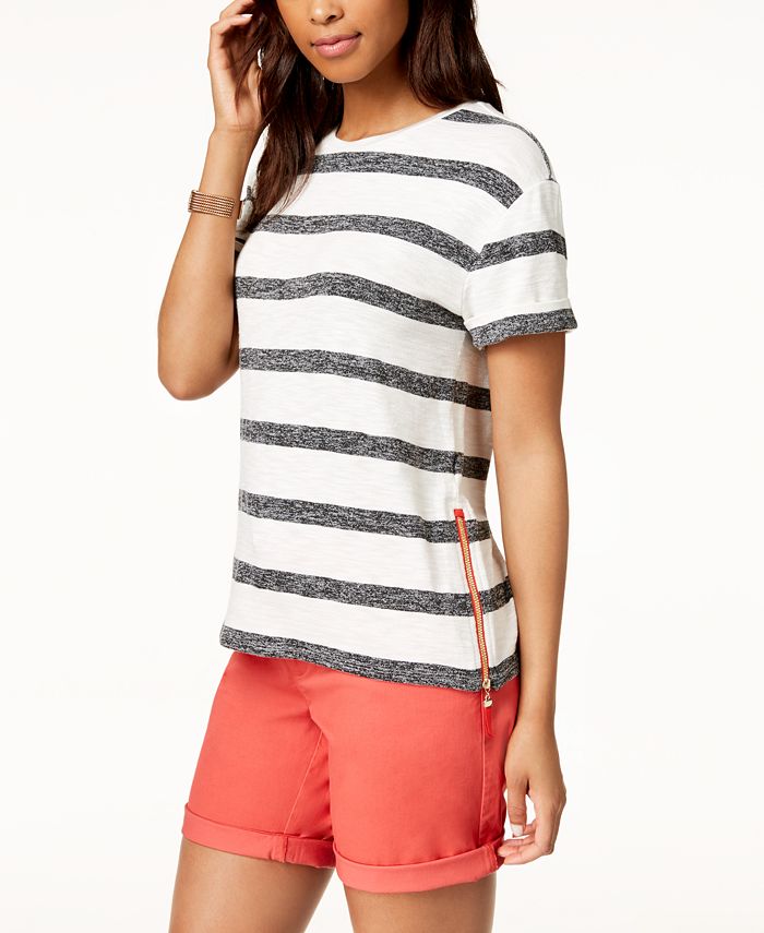 Tommy Hilfiger Striped Side-Zip Top, Created for Macy's - Macy's