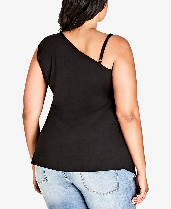 City Chic Trendy Plus Size One-Shoulder Top & Reviews - Tops - Plus ...