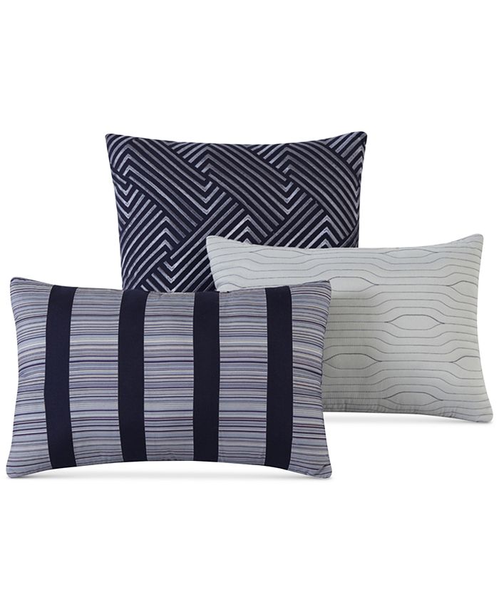 Ellison First Asia Facet Stripe 7-Pc. Queen Comforter Set - Macy's