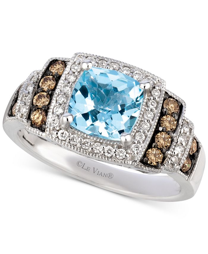 Le Vian Sea Blue Aquamarine® (1-1/4 ct. t.w.) & Diamond (3/8 ct. t.w ...