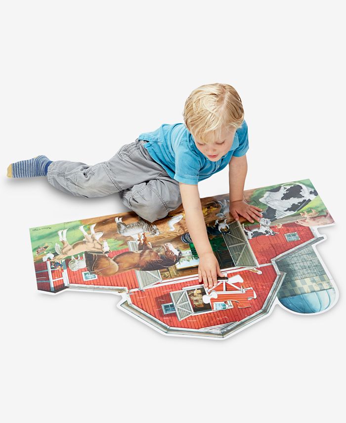 Melissa and Doug Melissa & Doug Busy Barn Shaped Floor Puzzle - Macy's