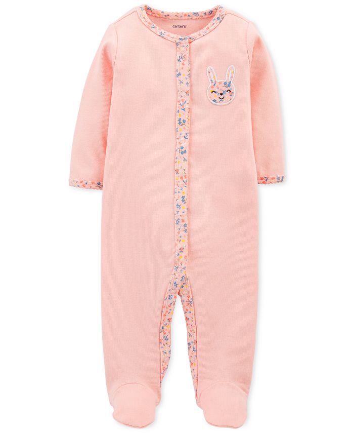 Carter's Baby Girls Bunny Footed Coverall - Macy's