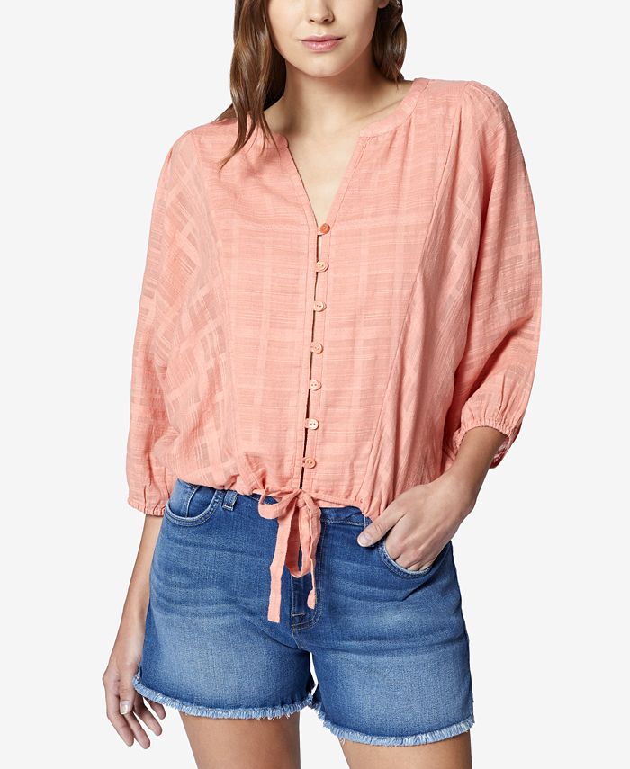 Sanctuary Indio Linen Drawstring-Hem Top - Macy's