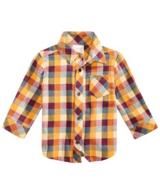 First Impressions Baby Boys Multicolor Plaid Shirt, Created for Macy's - Macy's