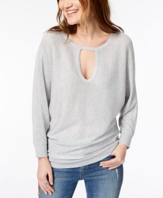 I.N.C. Metallic Keyhole Sweater, Created for Macy's - Macy's