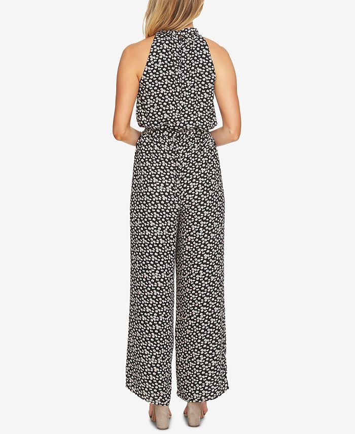 CeCe Floral-Print Belted Jumpsuit - Macy's
