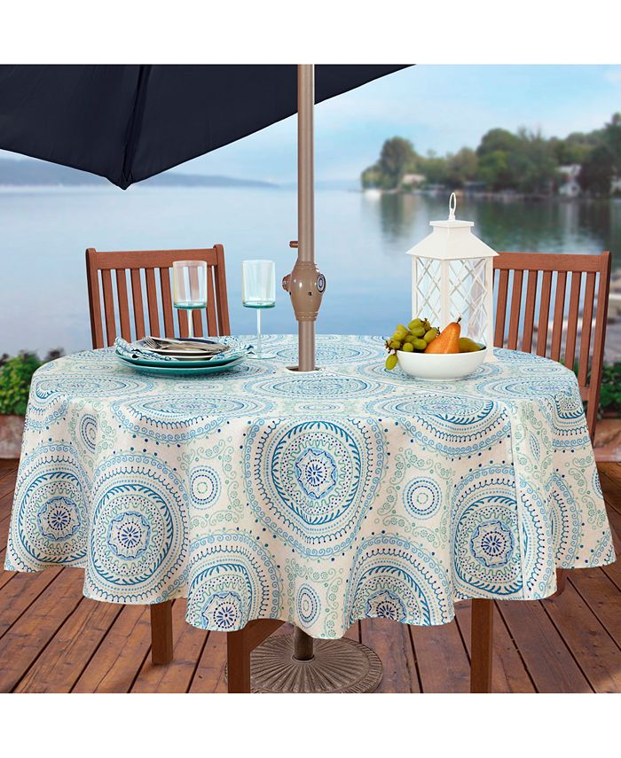 Elrene Circle Stitch 60" X 120" Rectangular Tablecloth & Reviews ...
