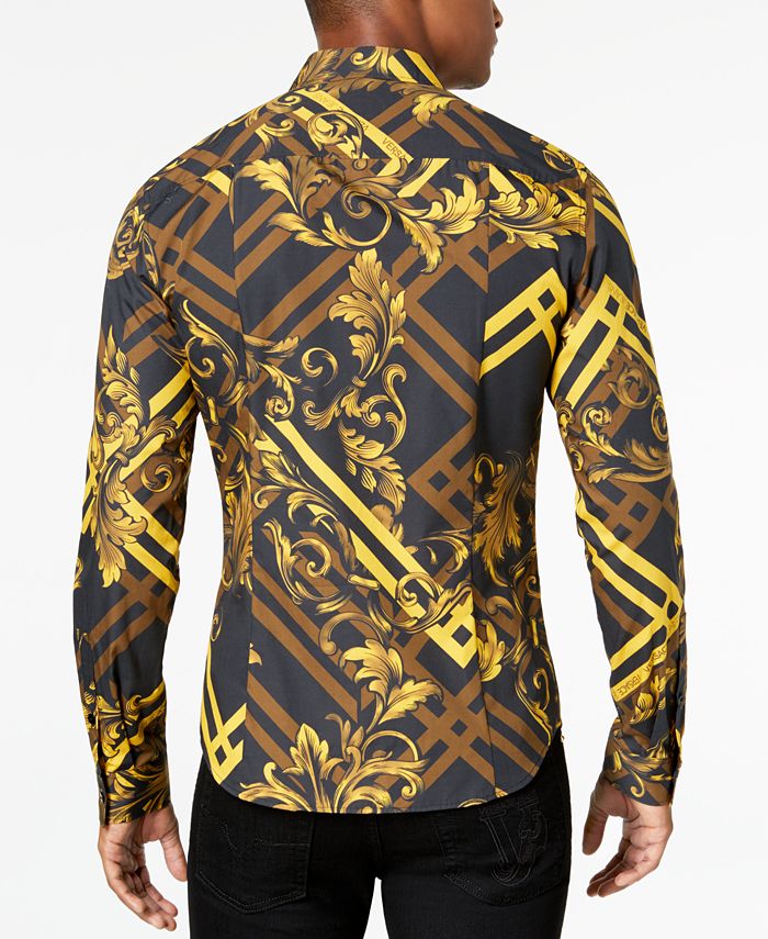 Versace Men's Gold-Printed Shirt - Macy's