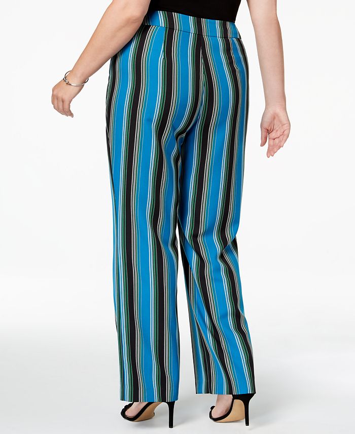 INC International Concepts I.N.C. Plus Size Striped Wide-Leg Pants ...