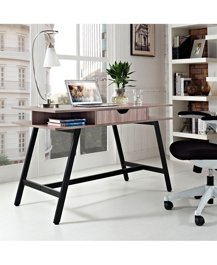 Modway Turnabout Office Desk in Birch - Macy's
