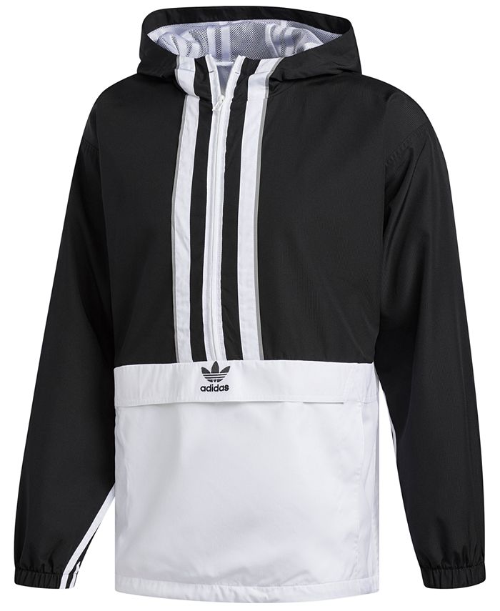 adidas Men's Originals Authentics Hooded Half-Zip Windbreaker - Macy's