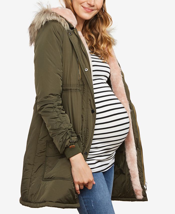 Jessica Simpson Maternity Hooded Coat - Macy's