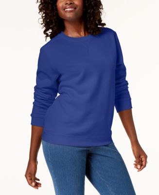 Karen Scott Petite Crew-Neck Sweatshirt, Created for Macy's - Macy's
