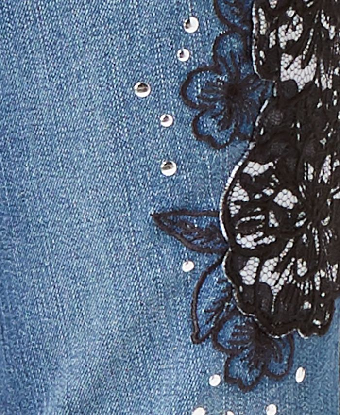 Style & Co Lace-Detail Studded Jeans, Created for Macy's - Macy's