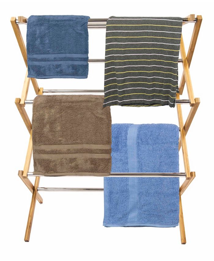Sunbeam Bamboo and Stainless Steel Foldable Drying Rack - Macy's
