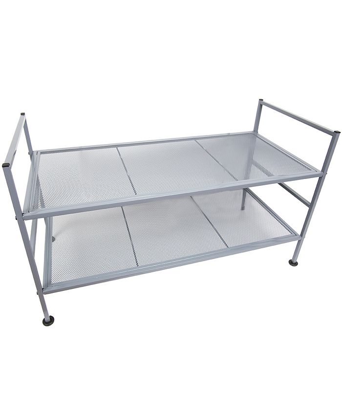 Home Basics 2 Tier Mesh Steel Shoe Rack - Macy's