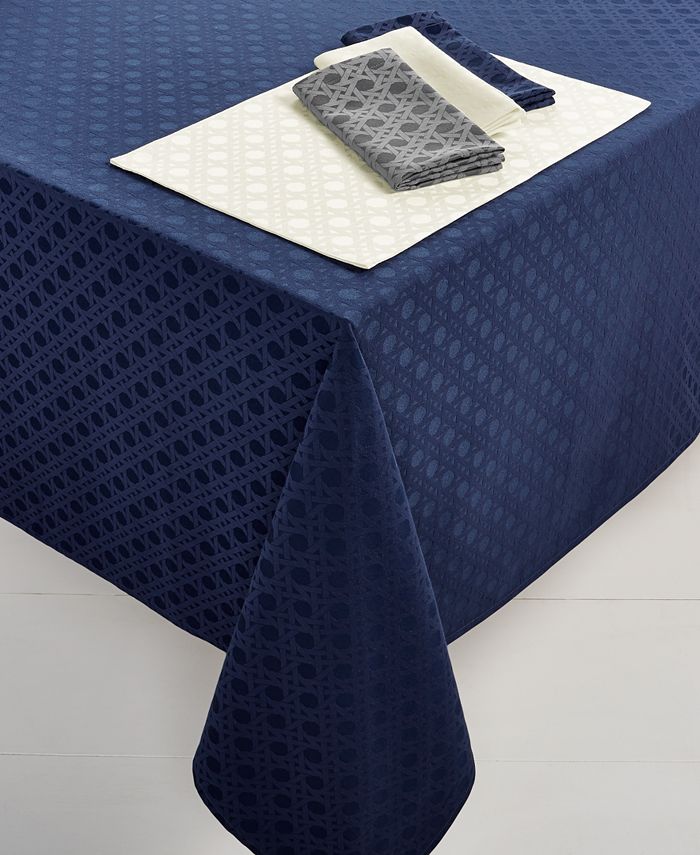 Kate Spade new york Café Caning 60" x 120" French Navy Tablecloth - Macy's