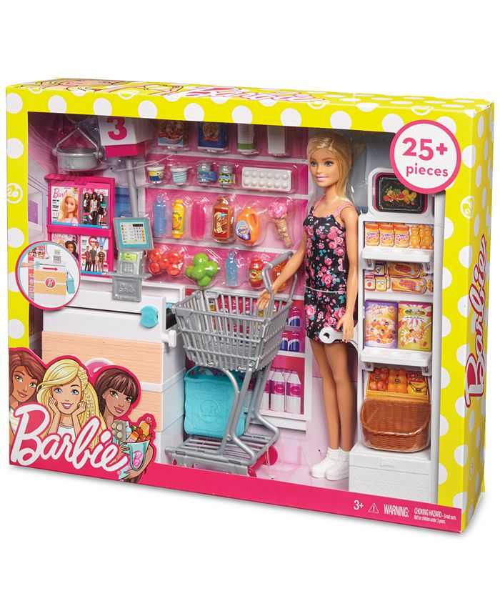 Barbie Doll & Supermarket Playset - Macy's