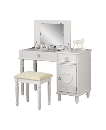 Poundex Kids' Vanity Set with Stool - Macy's