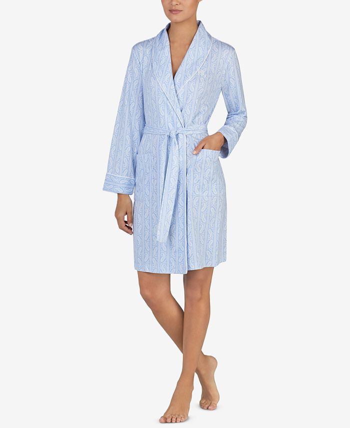 Lauren Ralph Lauren Printed Short Wrap Robe - Macy's